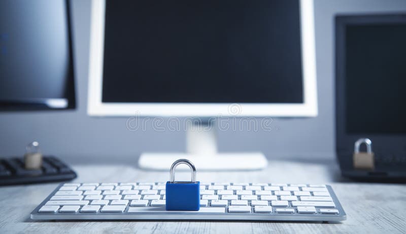 Keyboard with security key stock image. Image of locked - 2360399