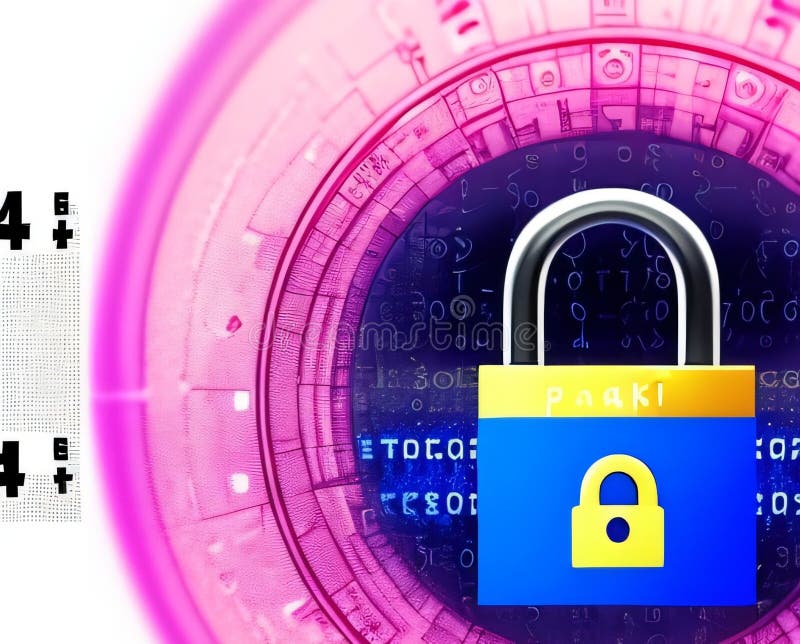 Padlock Computer Security Concept Stock Illustration - Illustration of ...