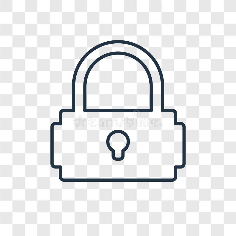 Padlock Concept Vector Linear Icon Isolated on Transparent Background ...