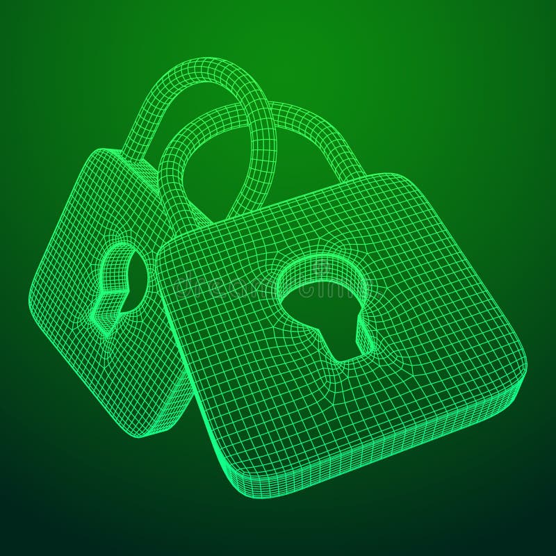 Padlock Cyber Security Concept Stock Vector - Illustration of internet ...