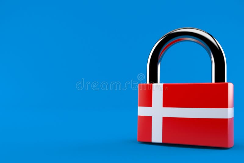 Padlock with danish flag stock illustration. Illustration of flag ...