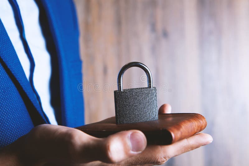 Padlock on the Dollar Bills. Close Up Stock Photo - Image of bill ...