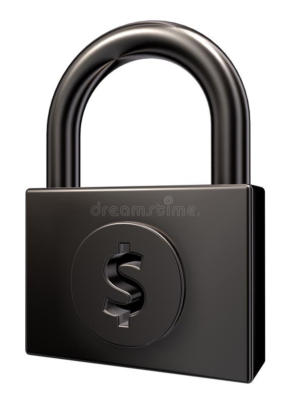 Padlock with dollar symbol stock illustration. Illustration of payment ...