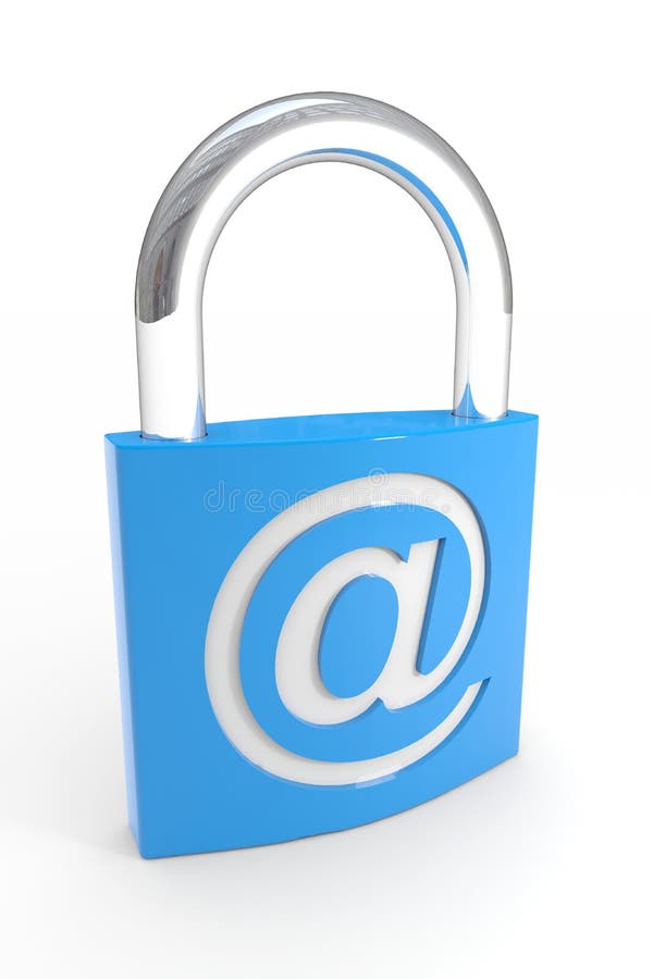Padlock with E-MAIL Symbol. Internet Safety Stock Illustration ...