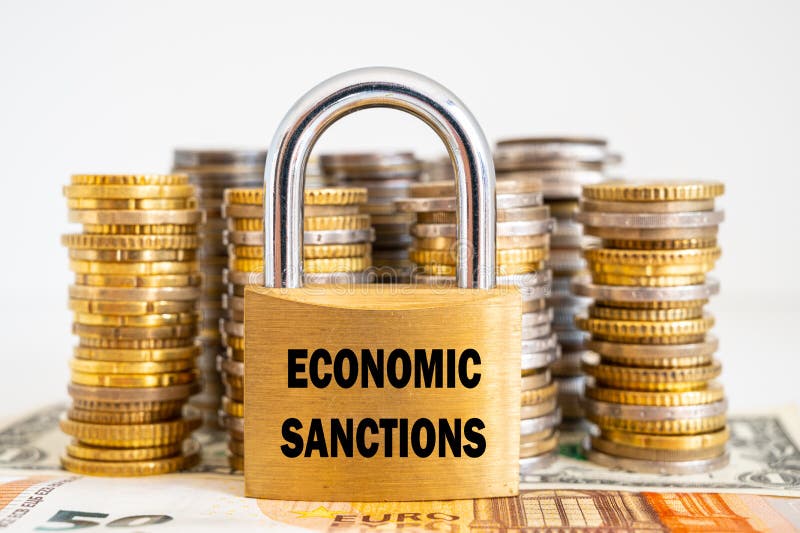 Padlock with `economic Sanctions` Text Next To Money. Economic ... Padlock with `economic Sanctions` Text Next To Money. Economic ...