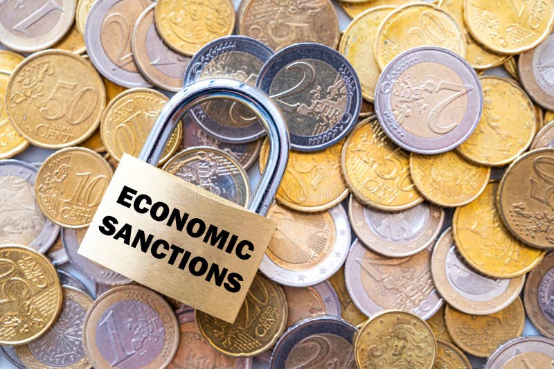 Padlock with `economic Sanctions` Text Next To Money. Economic ...