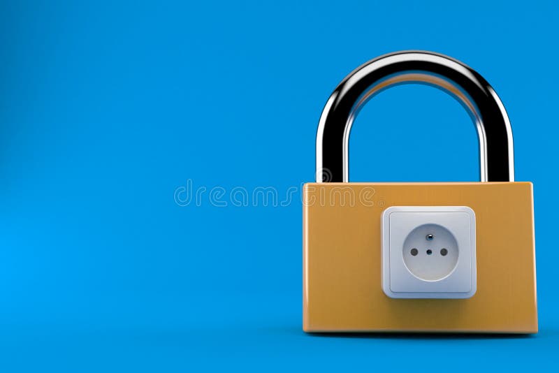 Padlock with Electric Outlet Stock Illustration - Illustration of ...