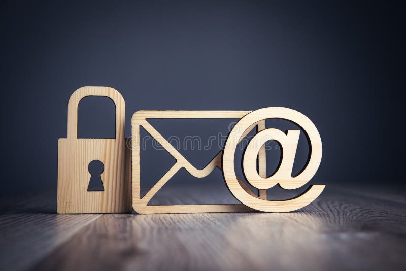A Padlock and Email with Letter Symbol Stock Image - Image of message ...
