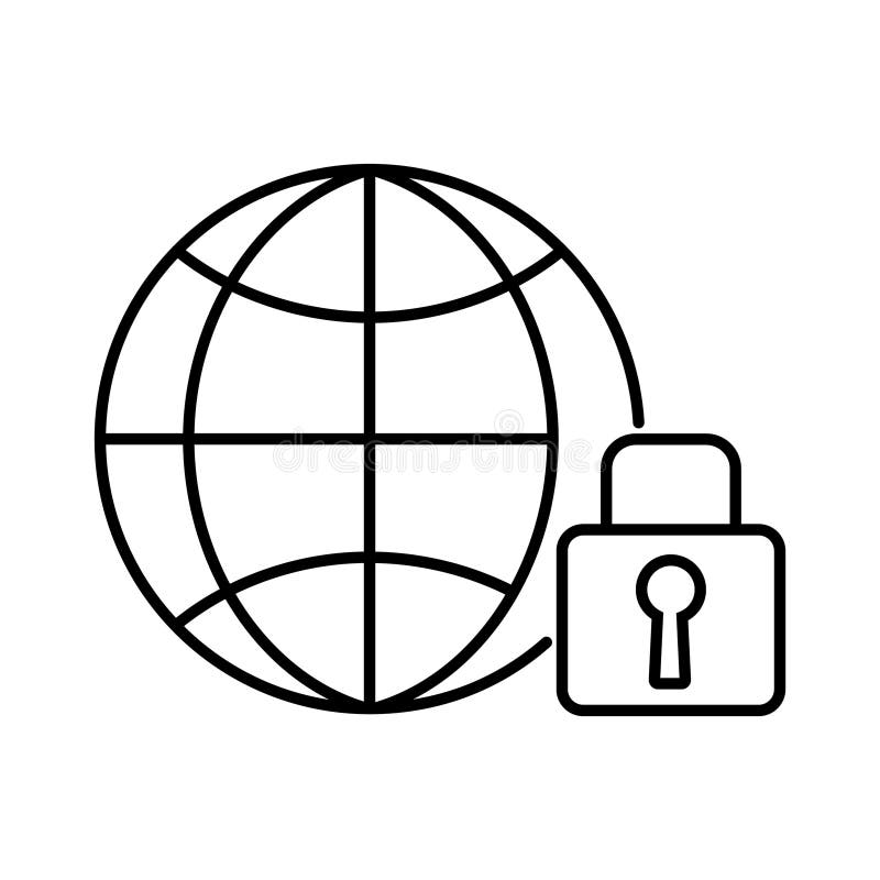 Global Internet Security Symbol Featuring a Padlock and Globe ...