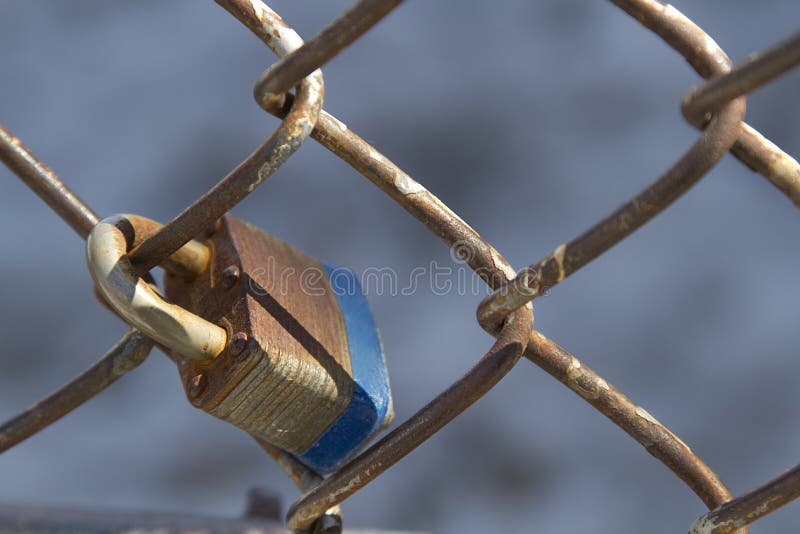 Padlock on fence stock photo. Image of acknowledgement - 138377856