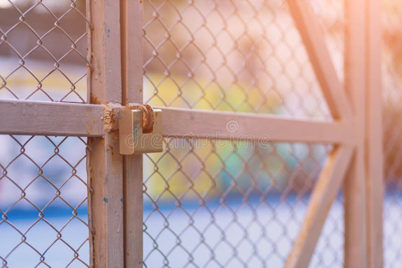Padlock on fence stock photo. Image of acknowledgement - 138377856