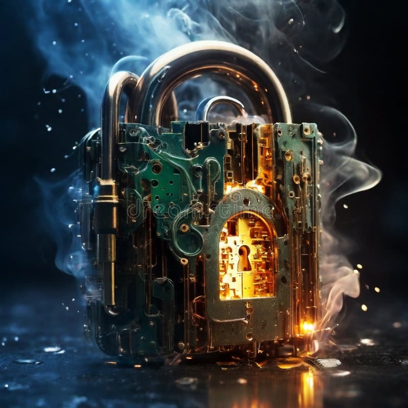 Padlock in a Fire Security Concept Stock Photo - Image of wire, burnt ...