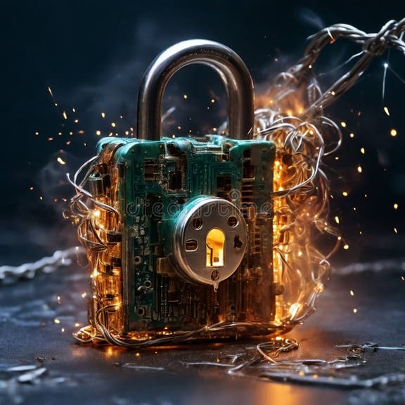 Padlock in a Fire Security Concept Stock Photo - Image of burn, concept ...