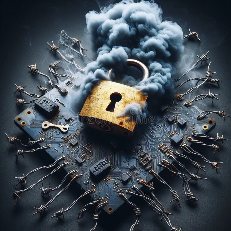 Padlock in a Fire Security Concept Stock Photo - Image of closed, board ...