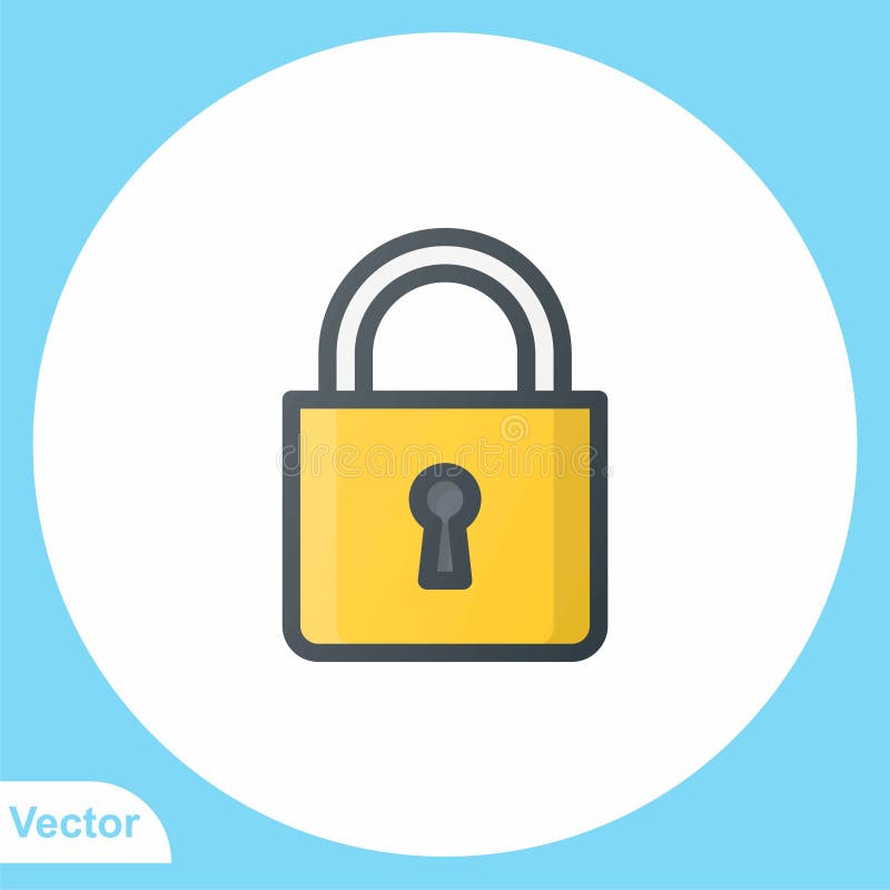 Padlock Flat Vector Icon Sign Symbol Stock Illustration - Illustration ...