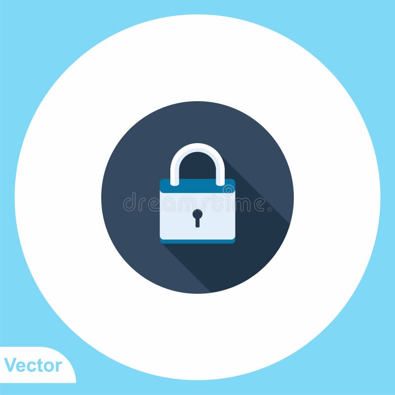 Padlock Flat Vector Icon Sign Symbol Stock Vector - Illustration of ...