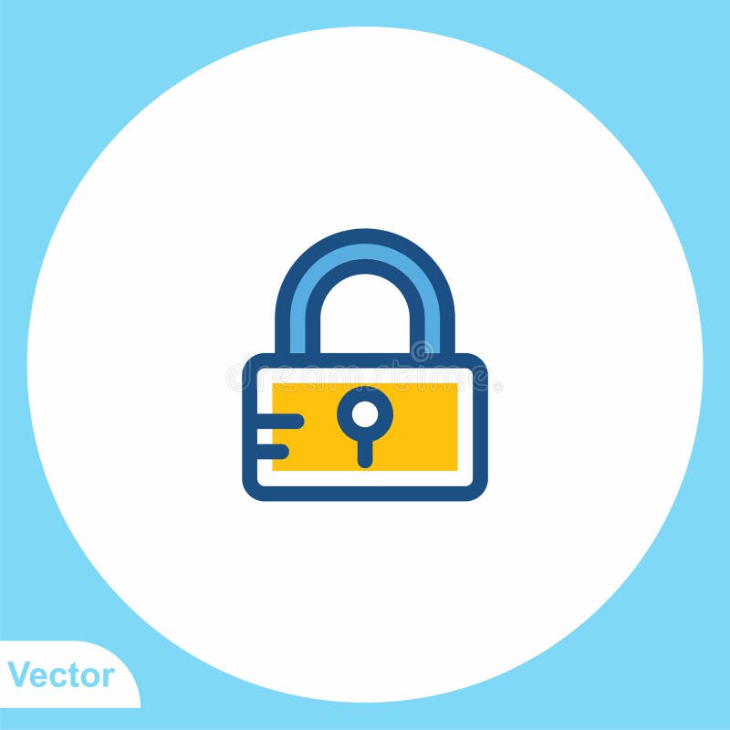 Padlock Flat Vector Icon Sign Symbol Stock Vector - Illustration of ...