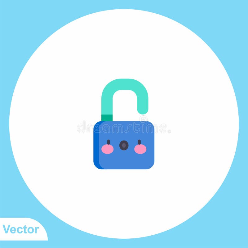 Padlock Flat Vector Icon Sign Symbol Stock Illustration - Illustration ...