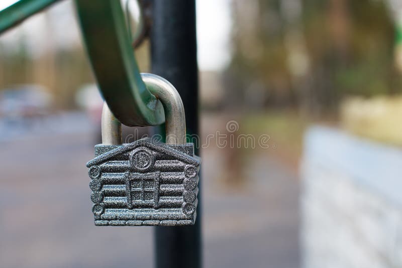 Padlock in form of house stock image. Image of safe, protection - 62857977