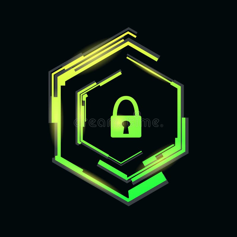 Padlock in a Futuristic Frame Stock Vector - Illustration of ...