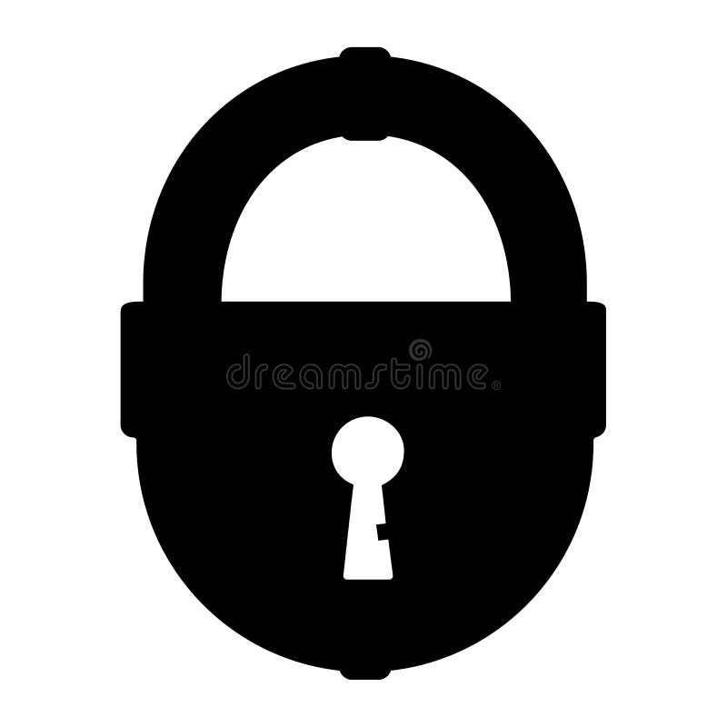 Padlock for the Gate. Silhouette Stock Illustration - Illustration of ...