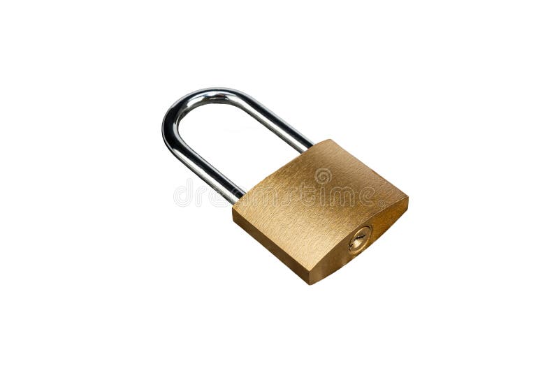 Padlock Golden Lock in Isometric View Isolated on White Background ...
