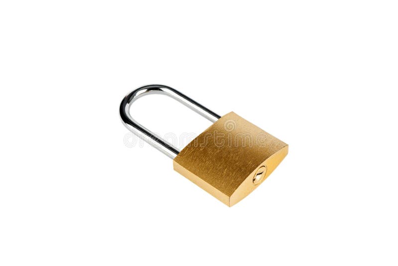 Padlock Golden Lock in Isometric View Isolated on White Background ...