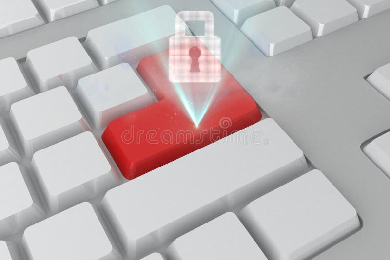 Padlock Graphic Over Keyboard Enter Button Stock Illustration ...