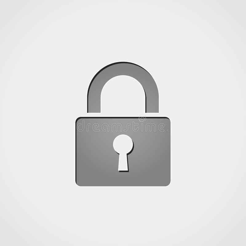 Padlock grey icon stock vector. Illustration of simple - 107567978