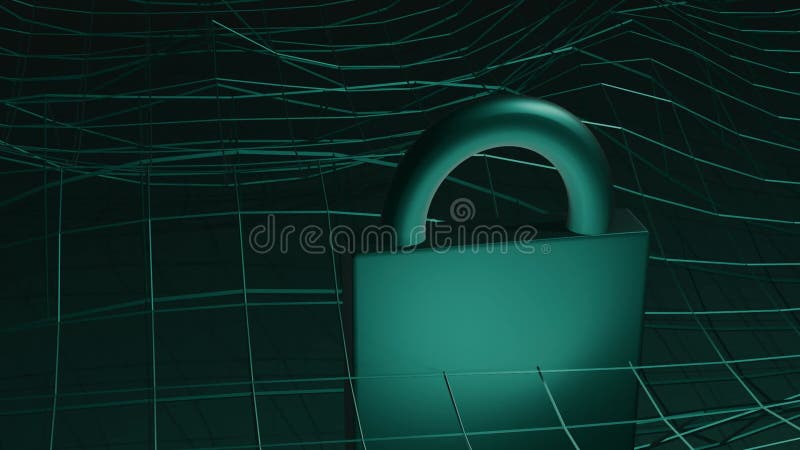 Padlock on Grid 4k Three Dimension Stock Footage - Video of learning ...