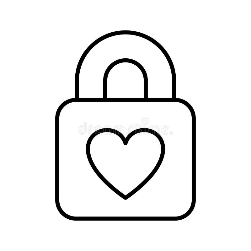 Padlock with Heart Icon. Heart Locked Lock Stock Vector - Illustration ...
