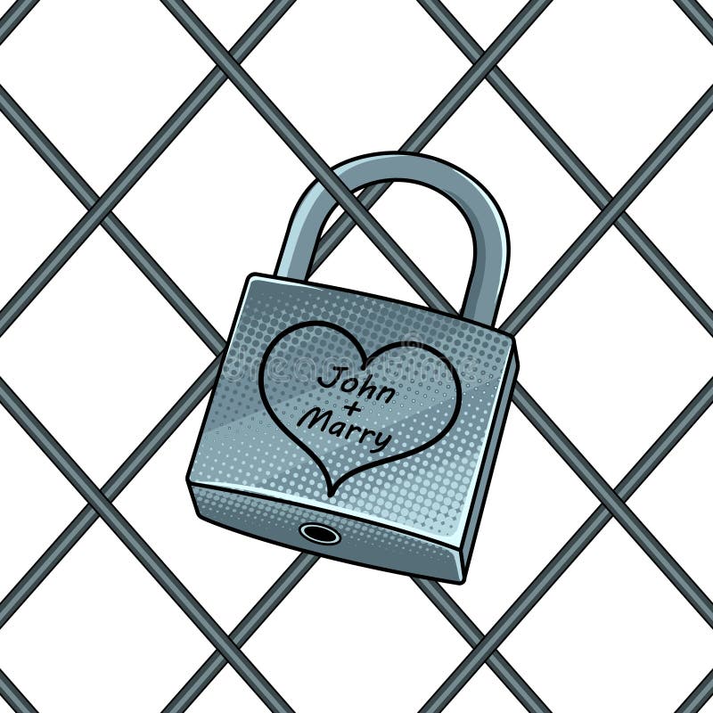 Padlock with Heart Pop Art Vector Illustration Stock Vector ...