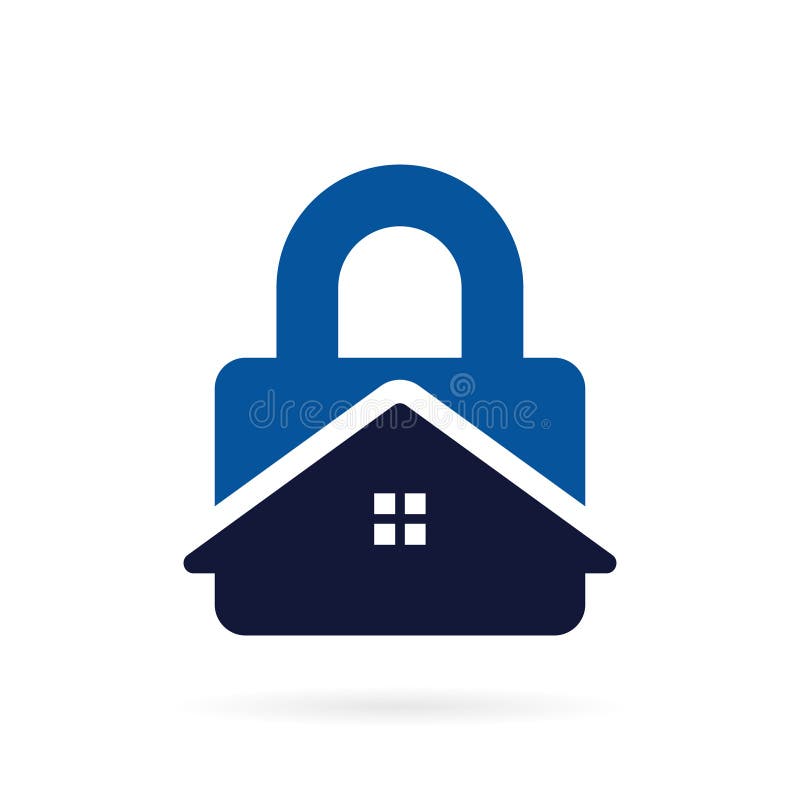 Padlock House Logo with Bold Concept Stock Vector - Illustration of ...