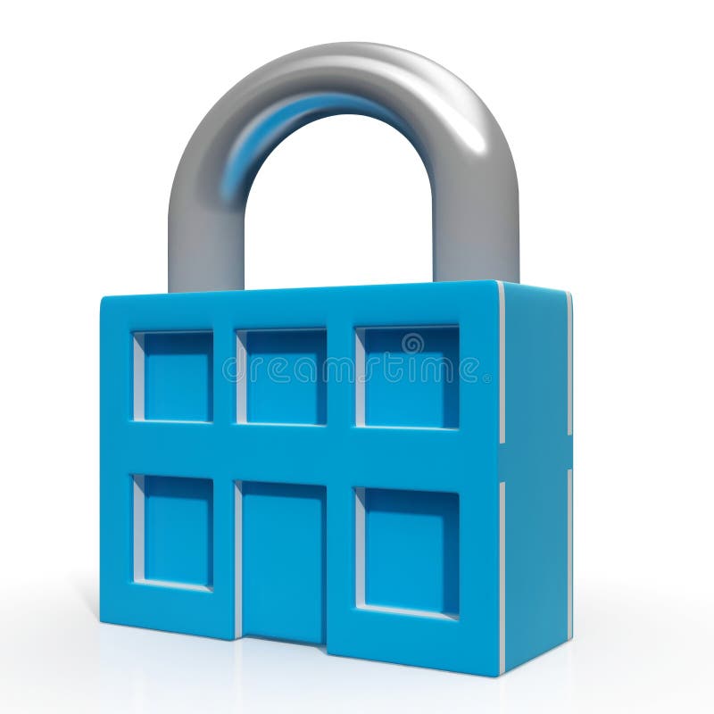 Padlock and House Showing Building Security Stock Illustration ...