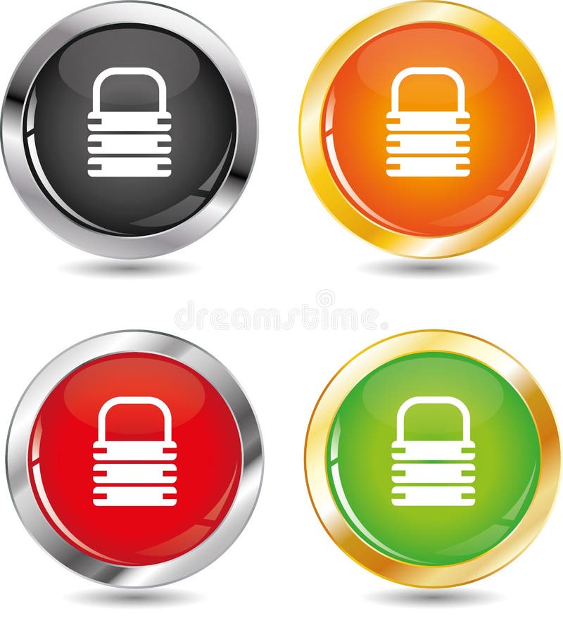 Padlock icon stock vector. Illustration of protect, chrome - 16613061