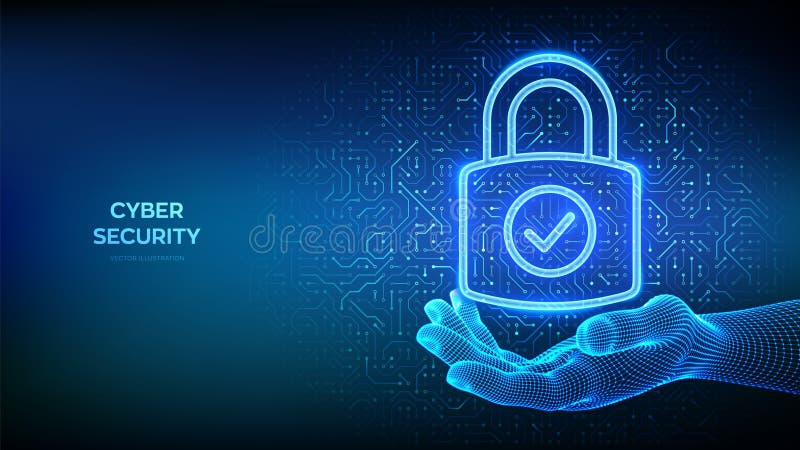 Padlock Icon. Cybersecurity. Data Protection. Padlock with Check Mark ...