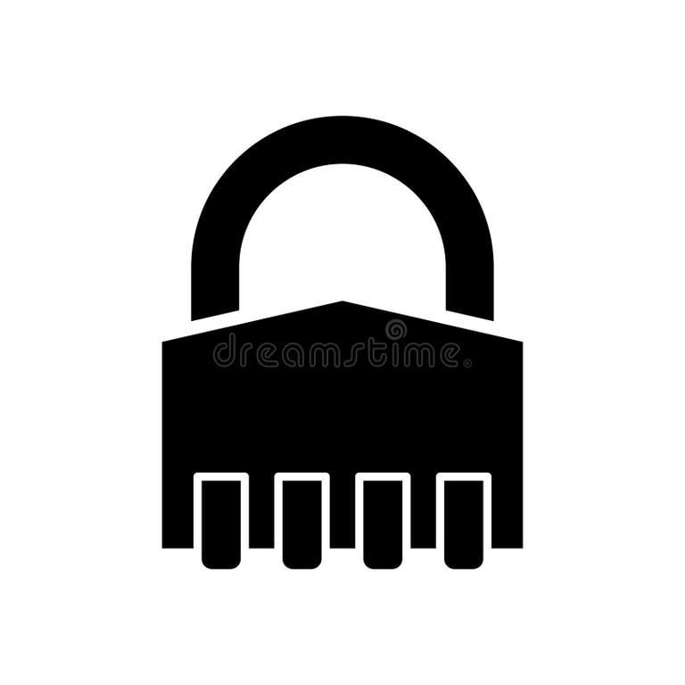 Padlock Icon with Digital Security Pins Stock Vector - Illustration of ...