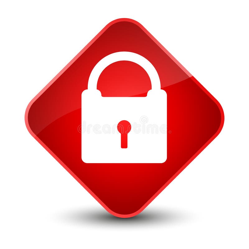 Padlock Icon Elegant Red Diamond Button Stock Illustration ...