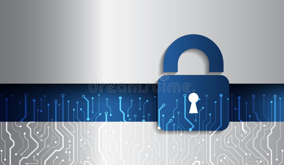 Padlock Icon and Internet Technology Networking Connection. Cyber ...