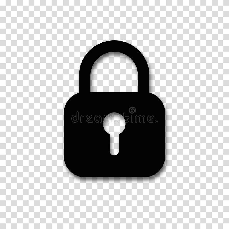 Padlock Icon Isolated on Transparent Background. Symbol Sign Lock Stock ...