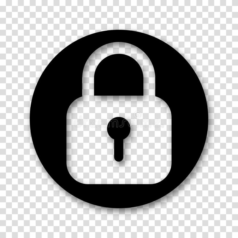 Padlock Icon Isolated on Transparent Background. Symbol Sign Lock Stock ...