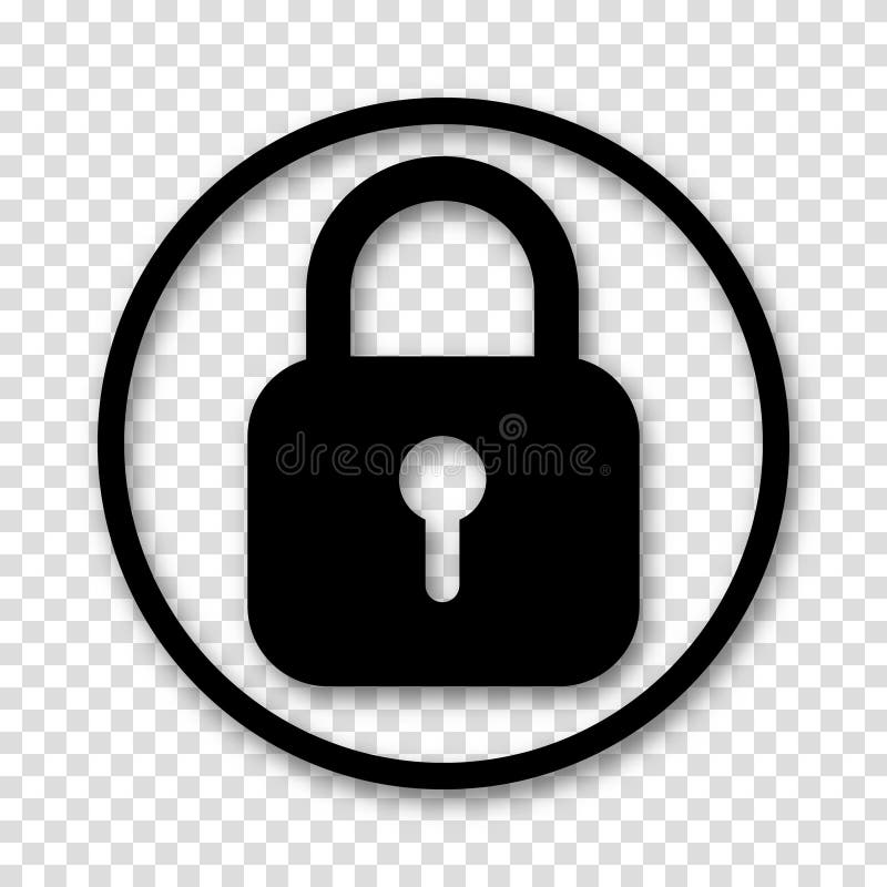 Padlock Icon Isolated on Transparent Background. Symbol Sign Lock Stock ...