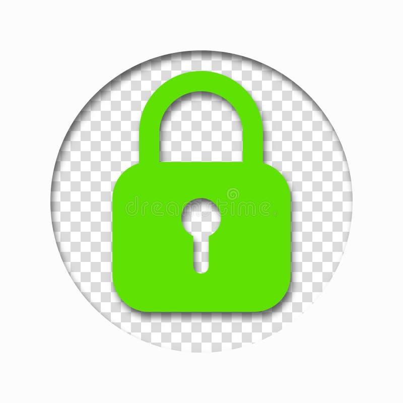 Padlock Icon Isolated on Transparent Background. Symbol Sign Lock Stock ...