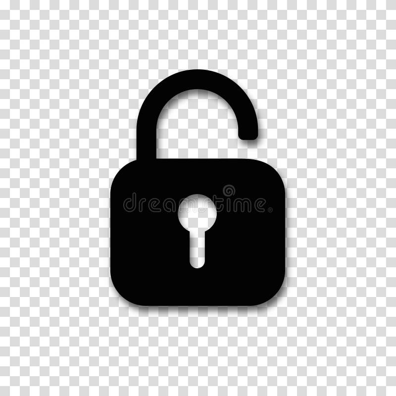 Padlock Icon Isolated on Transparent Background. Symbol Sign Unlock ...