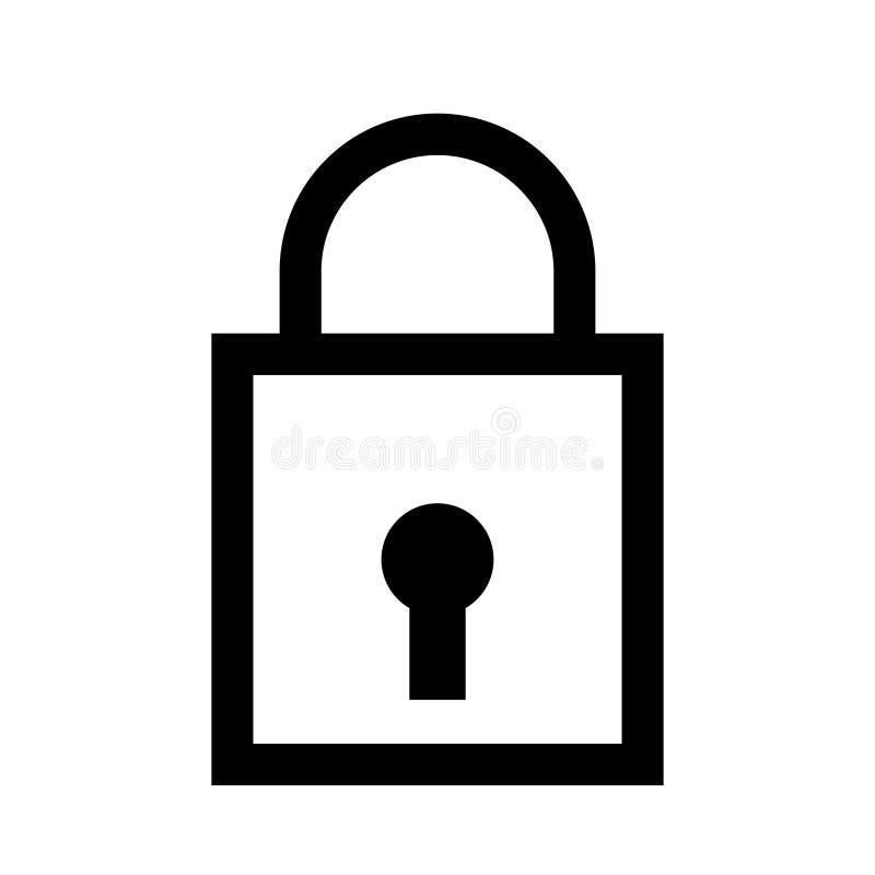 Padlock Icon Line Isolated on White Background. Black Flat Thin Icon on ...