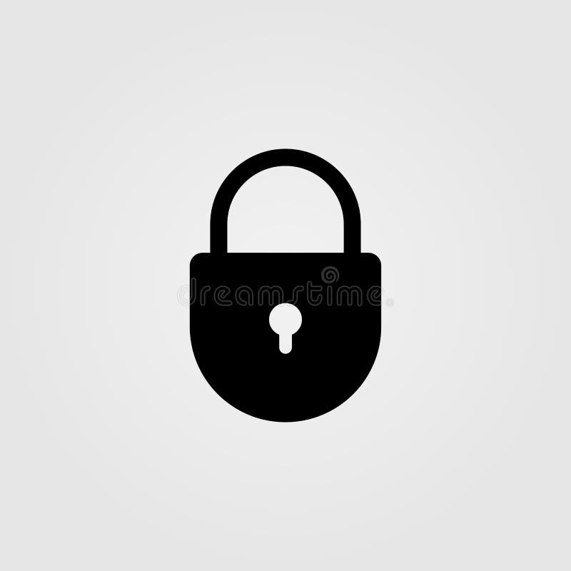 Padlock icon. Lock sign stock vector. Illustration of construction ...