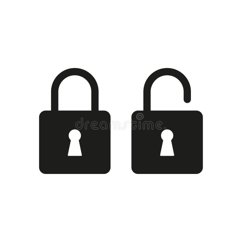 Padlock Icon. Open and Closed Lock. Computer Security. Vector ...