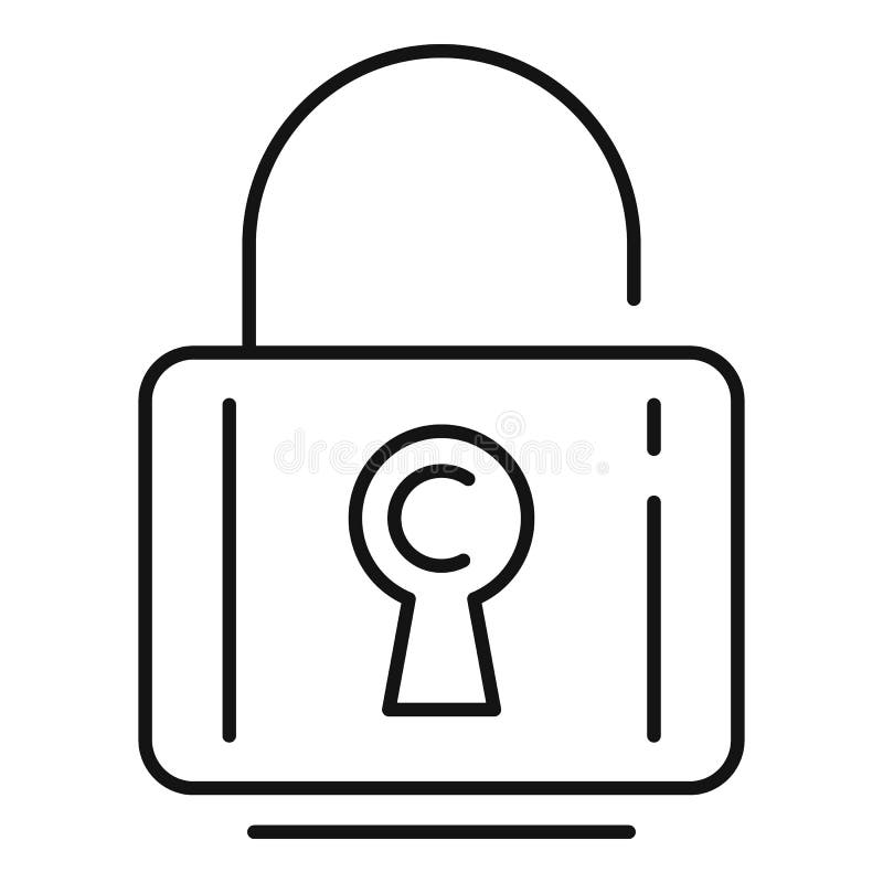 Padlock Icon, Outline Style Stock Vector - Illustration of access ...
