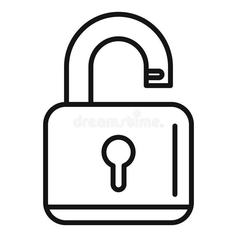 Padlock Icon Outline Vector. Digital Interface Stock Illustration ...