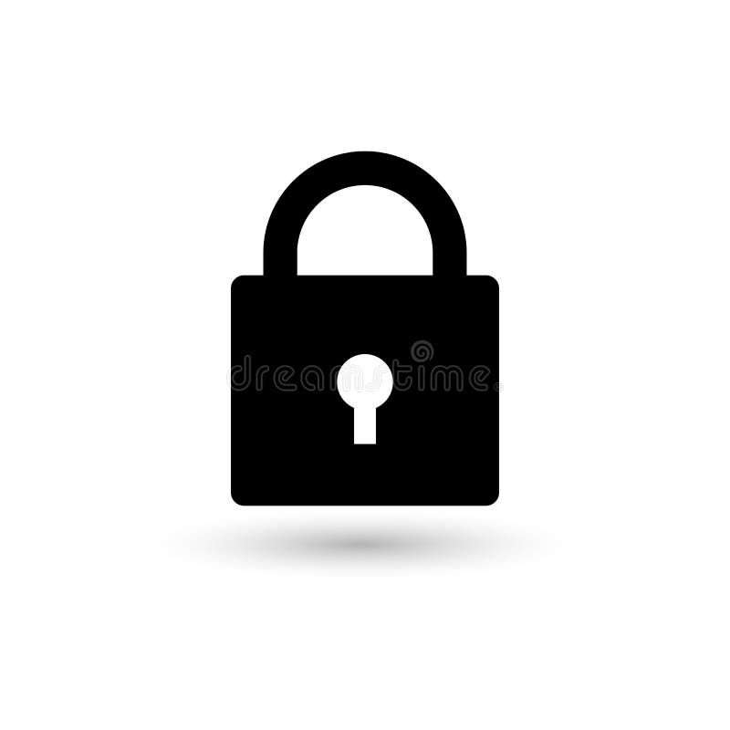 Padlock Icon stock vector. Illustration of unlocked, secure - 97034575
